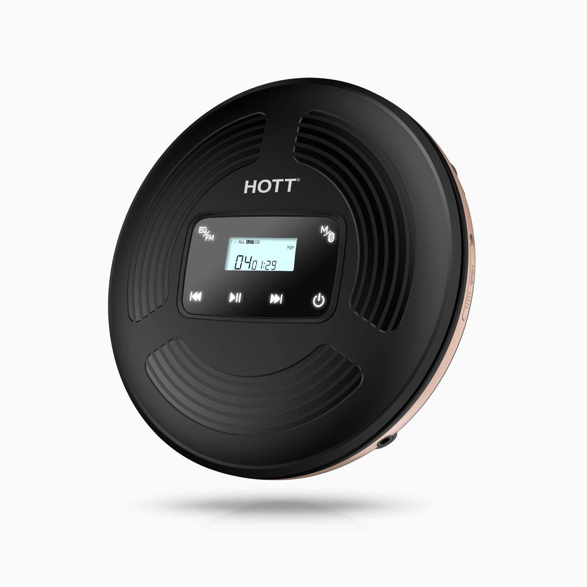 HOTT Portable CD Player with Bluetooth, FM Transmitter, Touch Buttons, Backlight Screen ...